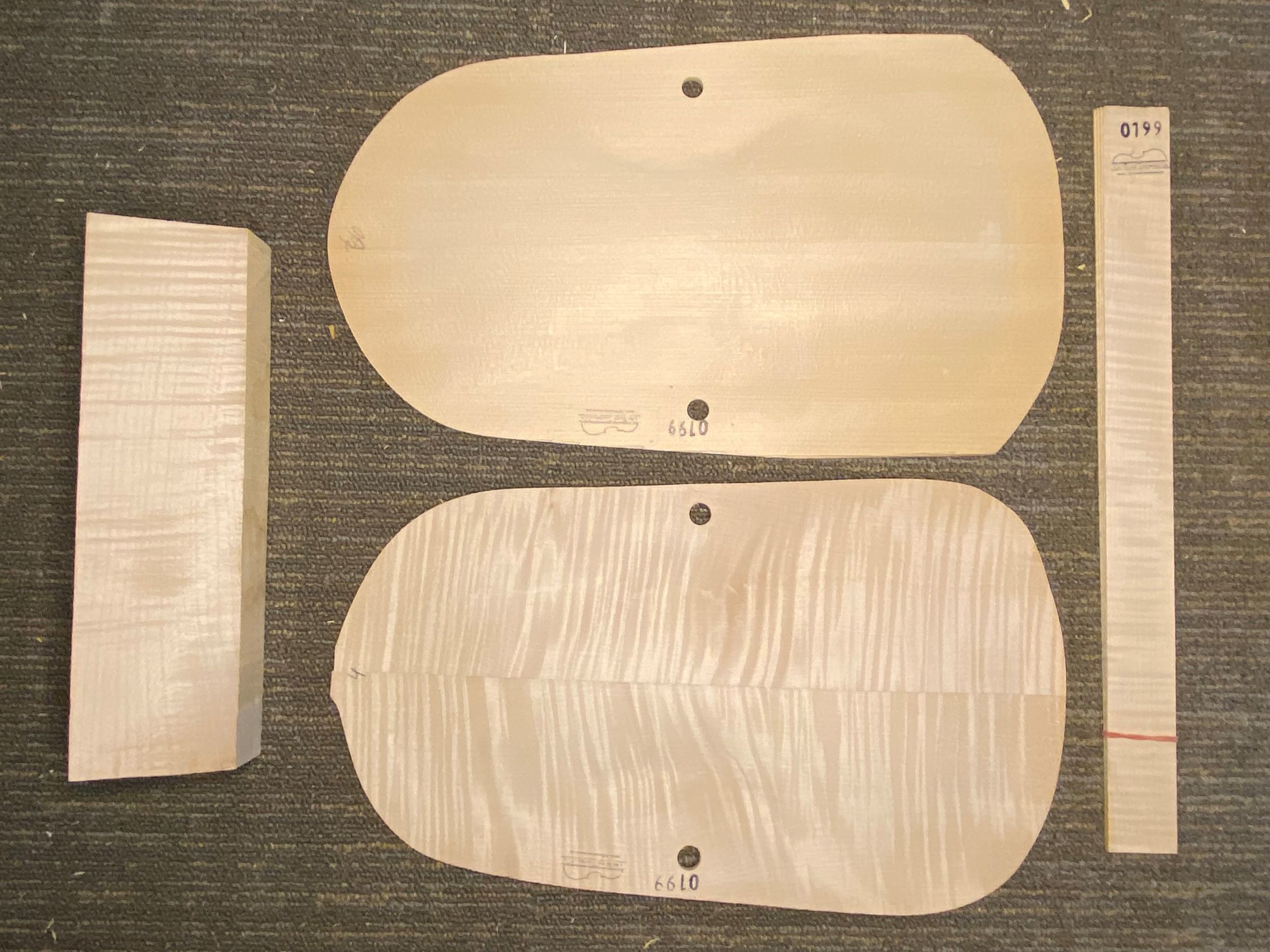 Violin Wood Pre-Carved "Kit" Item: VLN-PCKIT-0199 - Old World Tonewood Co.