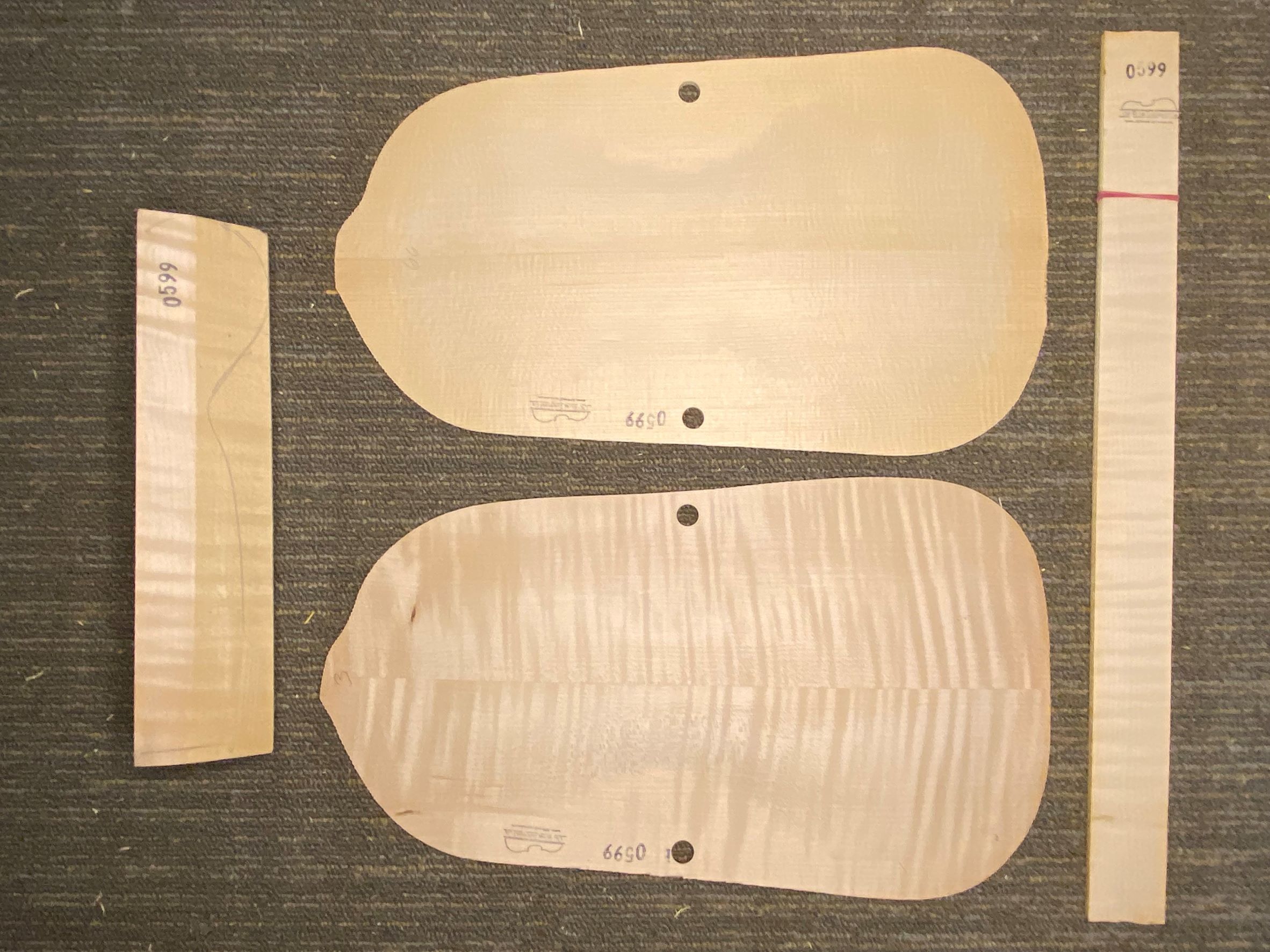 Violin Wood Pre-Carved "Kit" Item: VLN-PCKIT-0599 - Old World Tonewood Co.