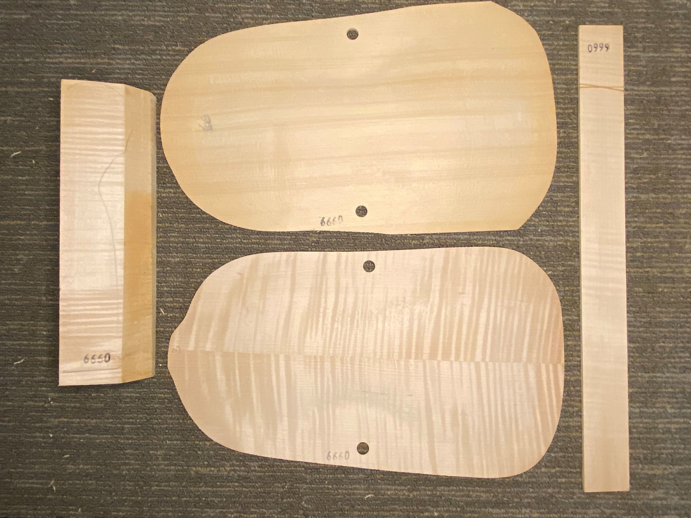 Violin Wood Pre-Carved "Kit" Item: VLN-PCKIT-0999 - Old World Tonewood Co.
