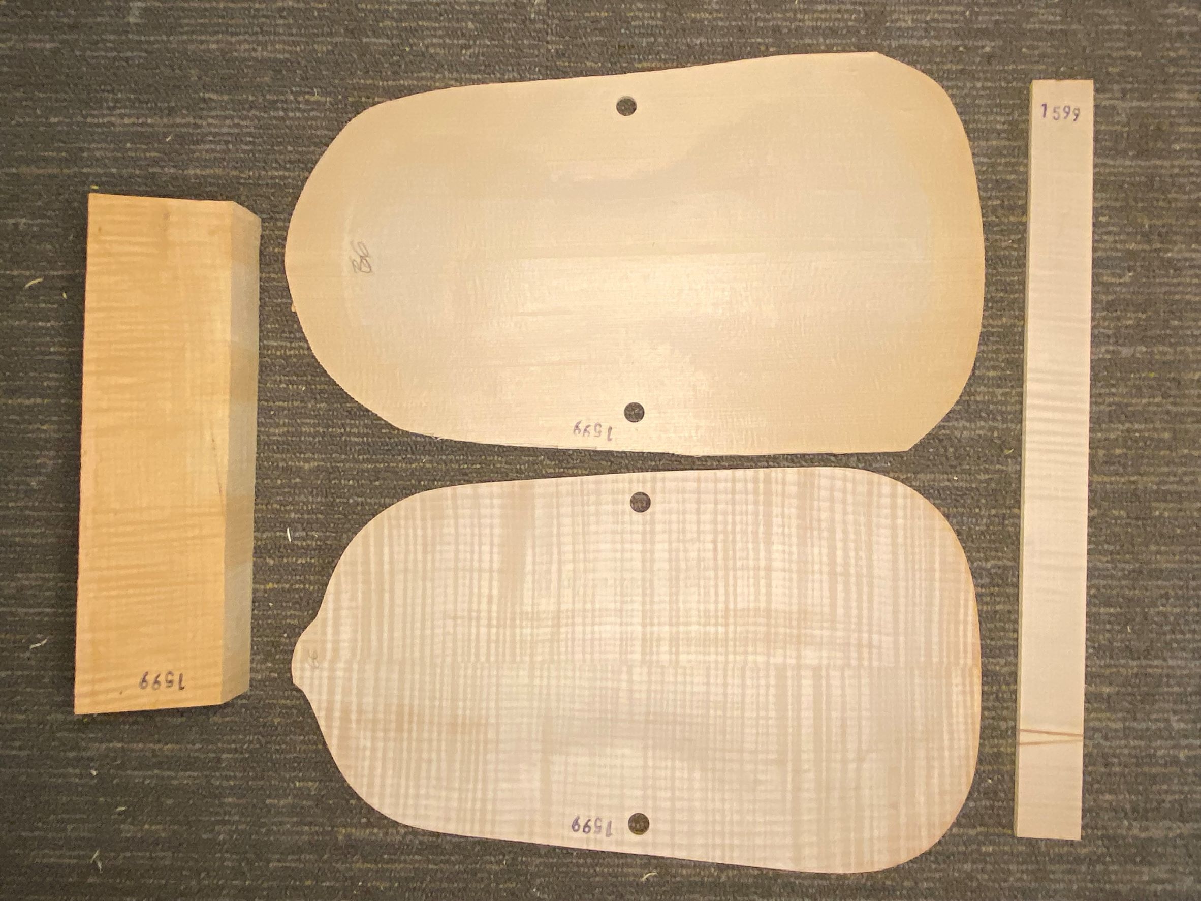 Violin Wood Pre-Carved "Kit" Item: VLN-PCKIT-1599 - Old World Tonewood Co.