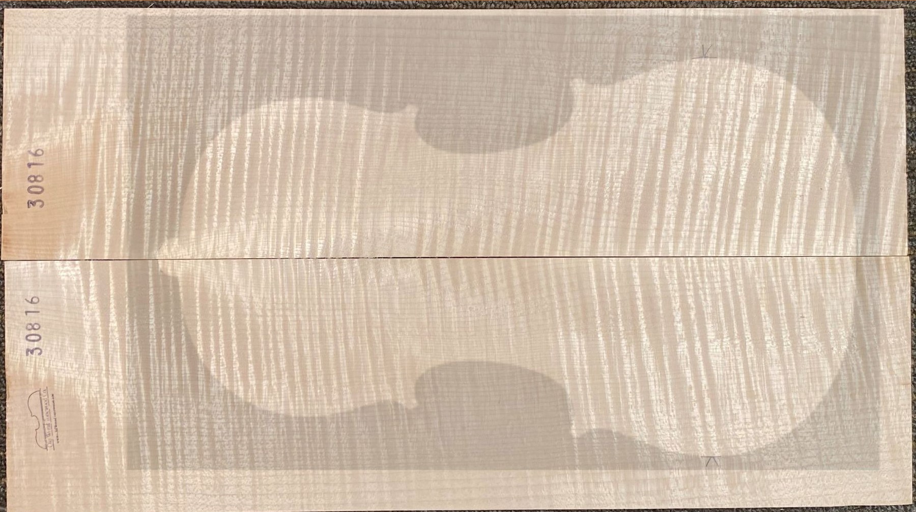 2-piece violin back Figured European Maple Item: V2P30816 - Old World ...