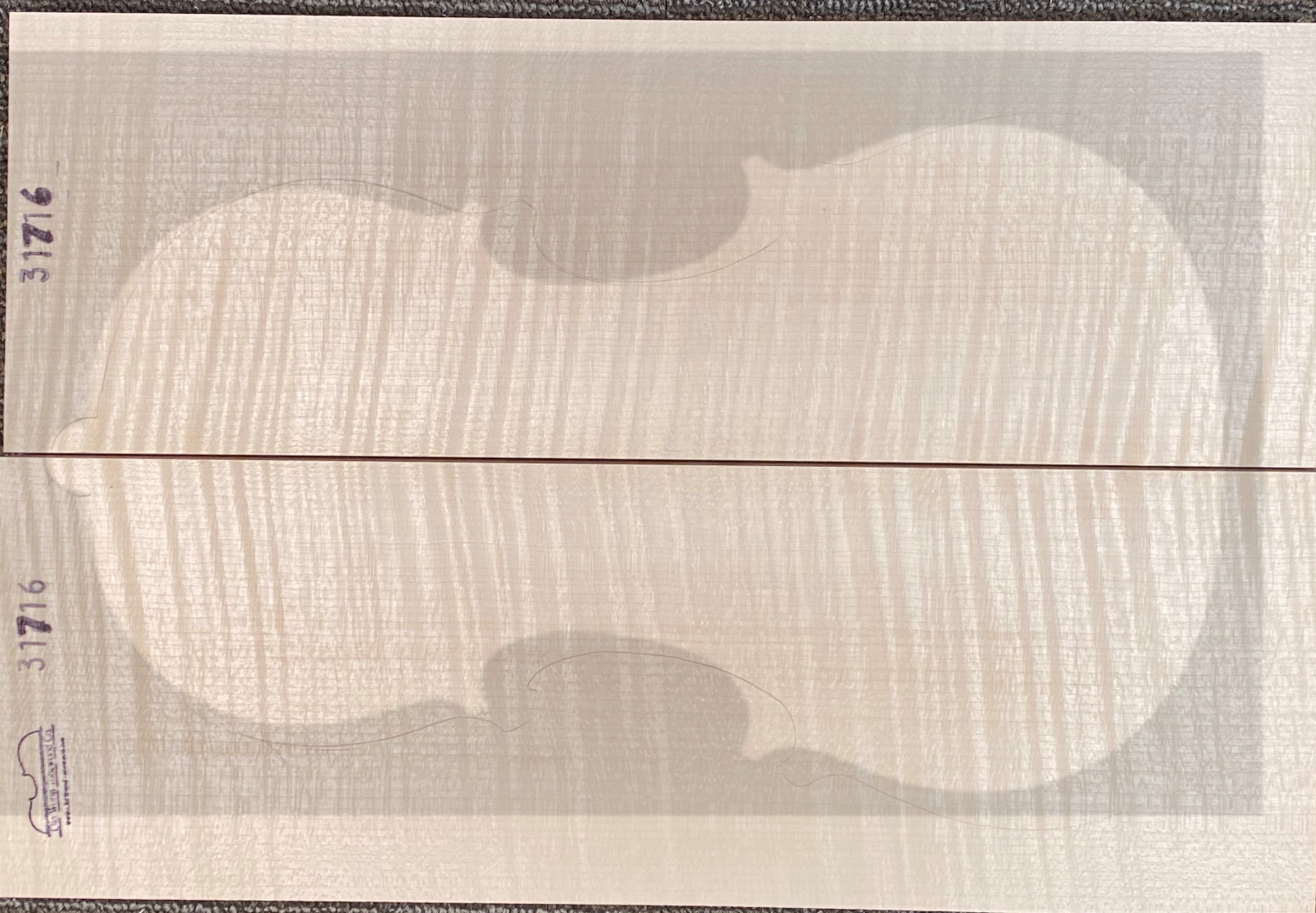 2-piece violin back Figured European Maple Item: V2P31716 - Old World ...