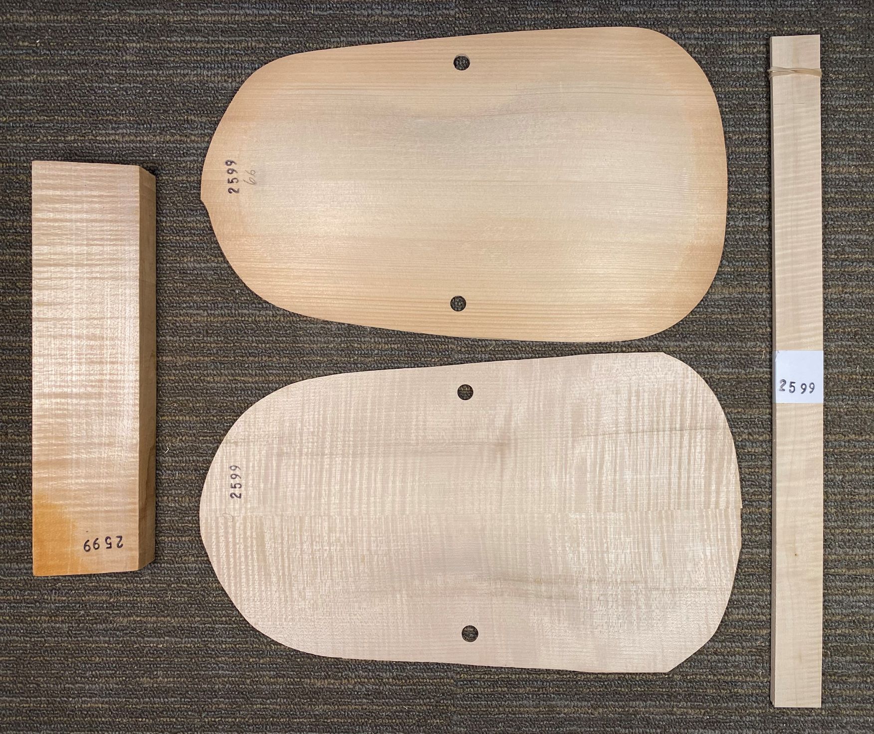 Violin Wood Pre-Carved "Kit" Item: VLN-PCKIT-2599 - Old World Tonewood Co.