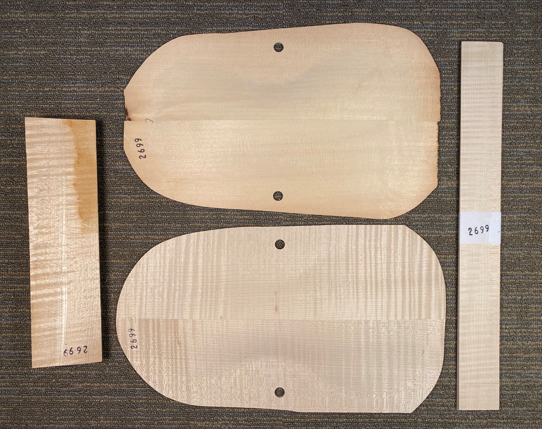 Violin Wood Pre-Carved "Kit" Item: VLN-PCKIT-2699 - Old World Tonewood Co.