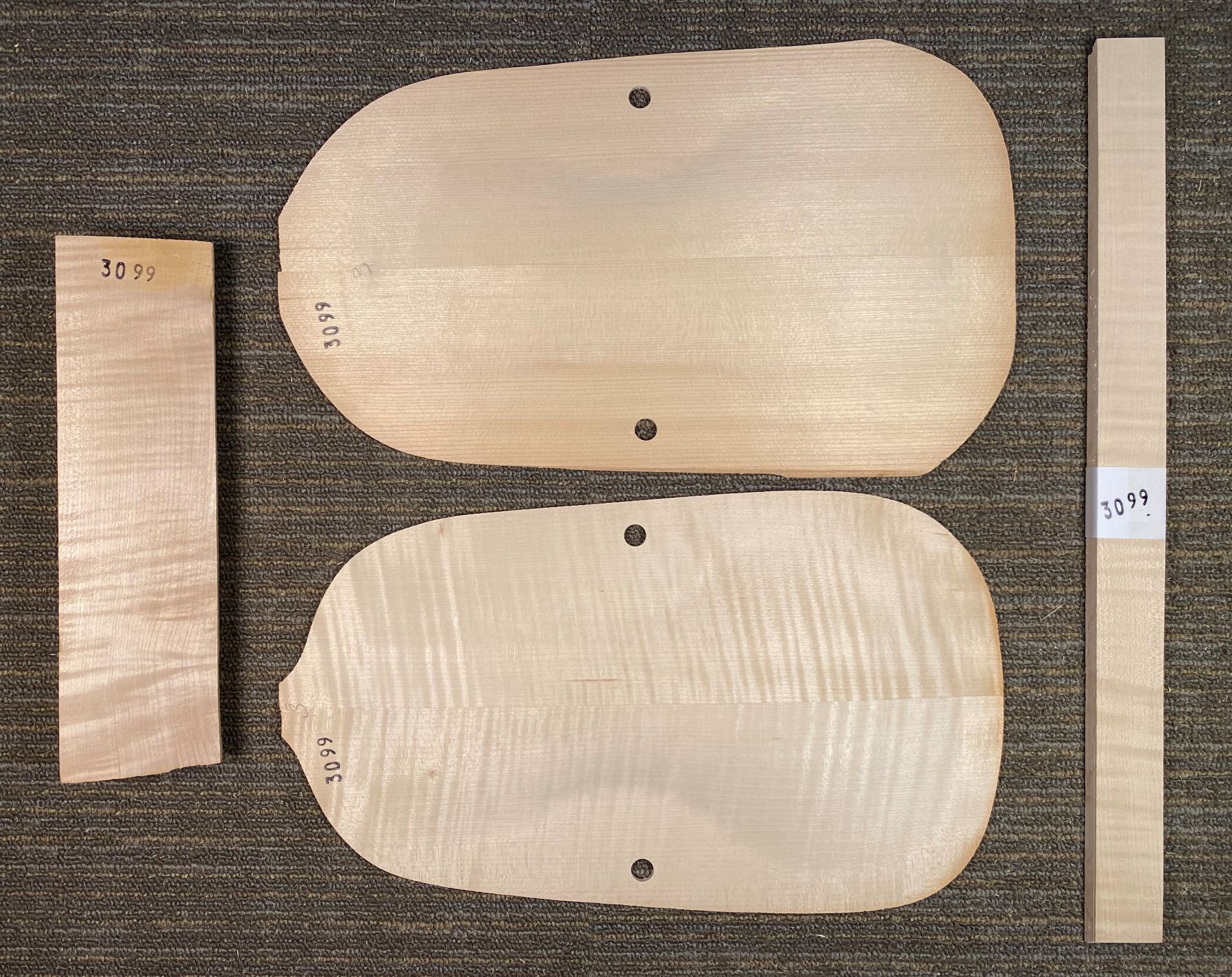 Violin Wood Pre-Carved "Kit" Item: VLN-PCKIT-3099 - Old World Tonewood Co.
