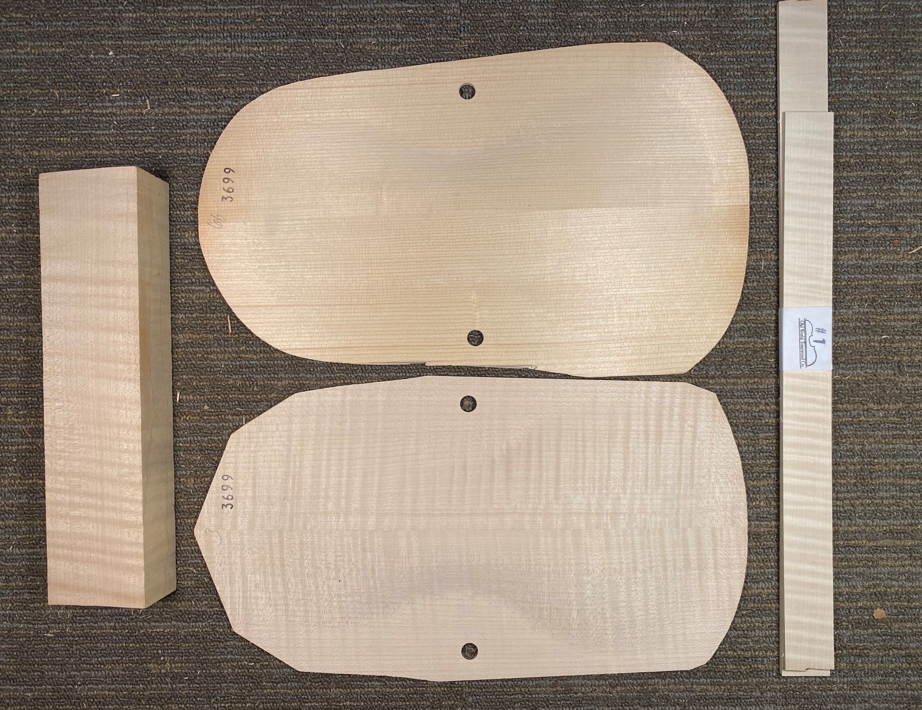 Violin Wood Pre-Carved "Kit" Item: VLN-PCKIT-3699 - Old World Tonewood Co.