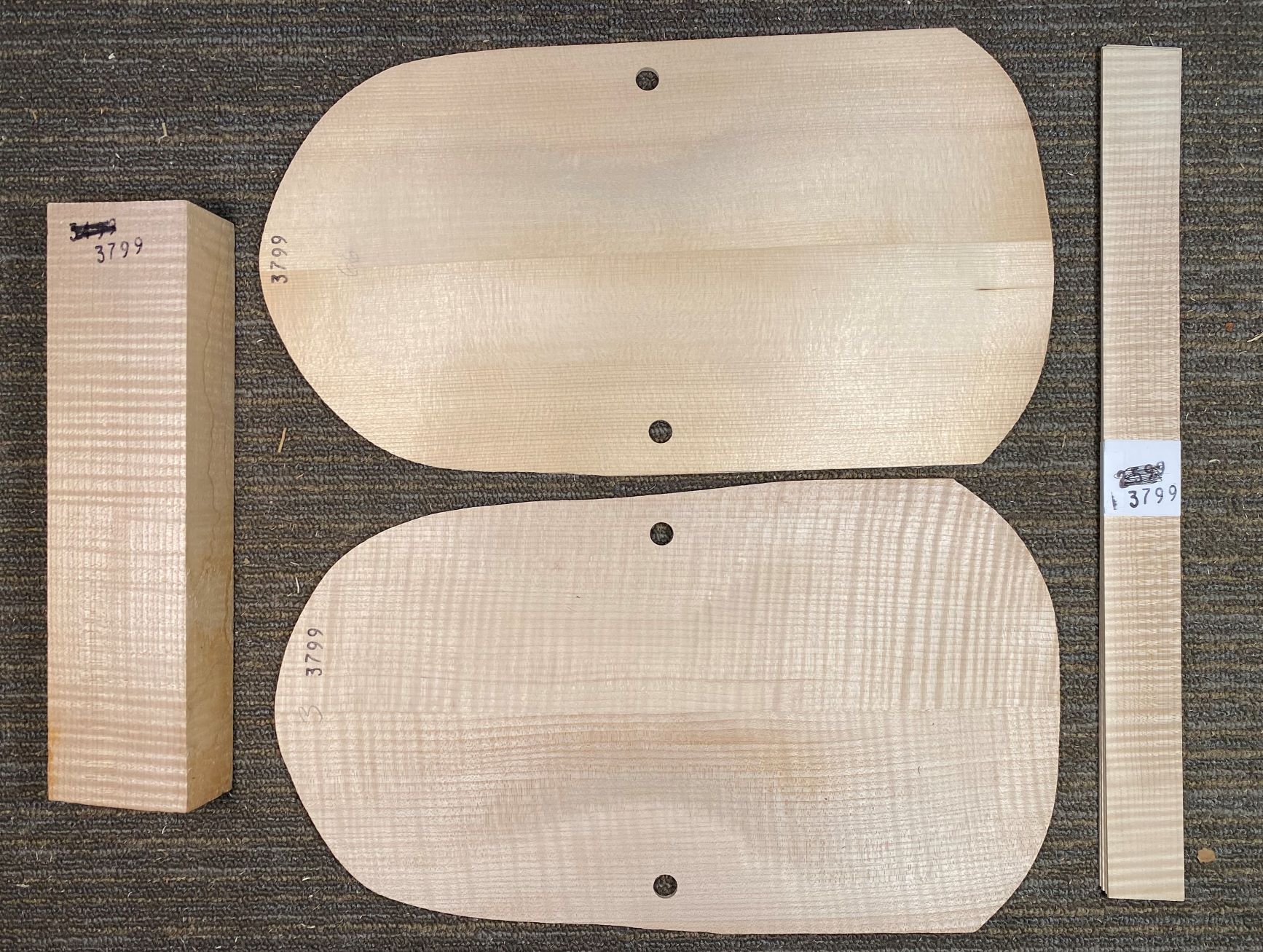 Violin Wood Pre-Carved "Kit" Item: VLN-PCKIT-3799 - Old World Tonewood Co.