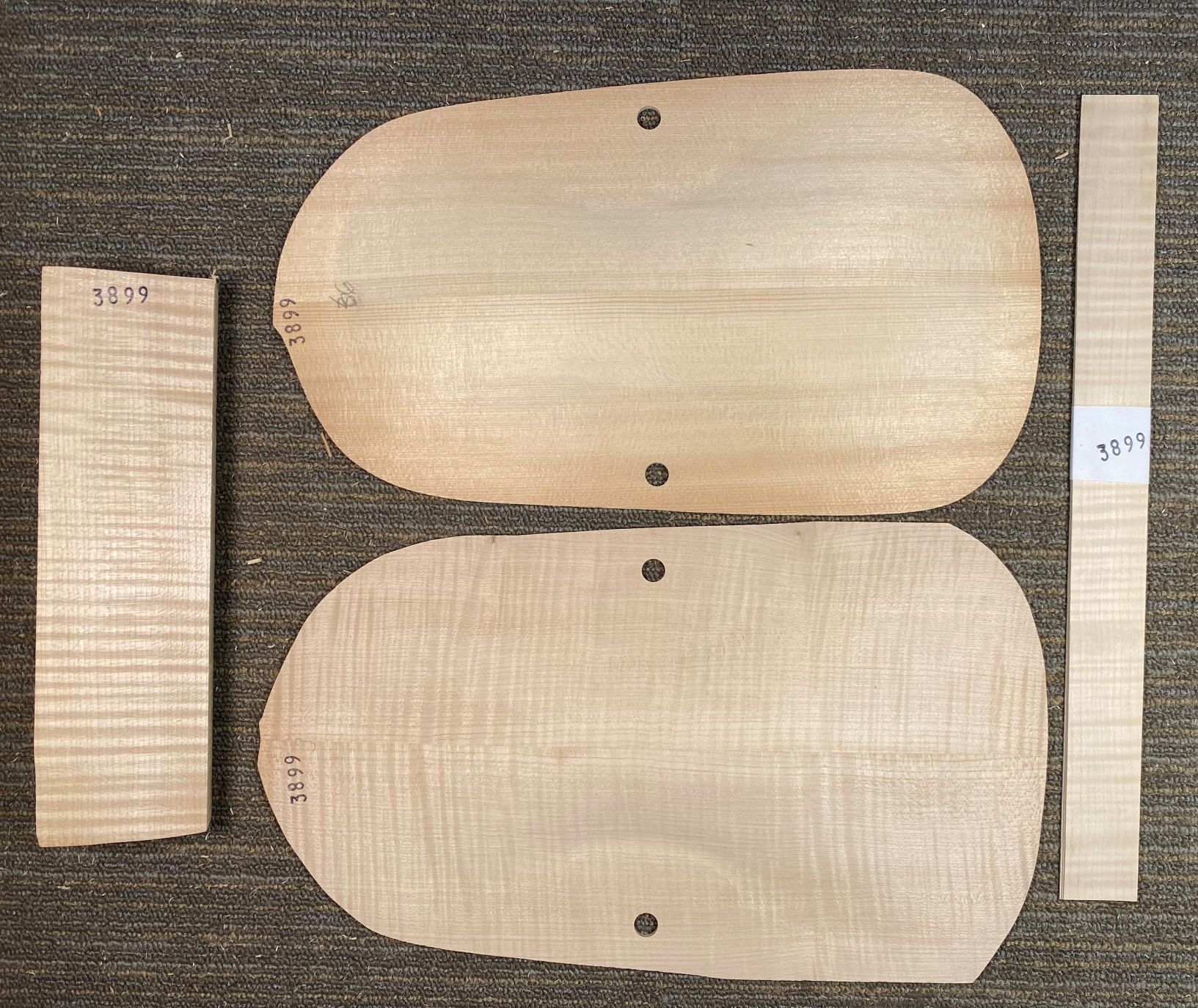 Violin Wood Pre-Carved "Kit" Item: VLN-PCKIT-3899 - Old World Tonewood Co.
